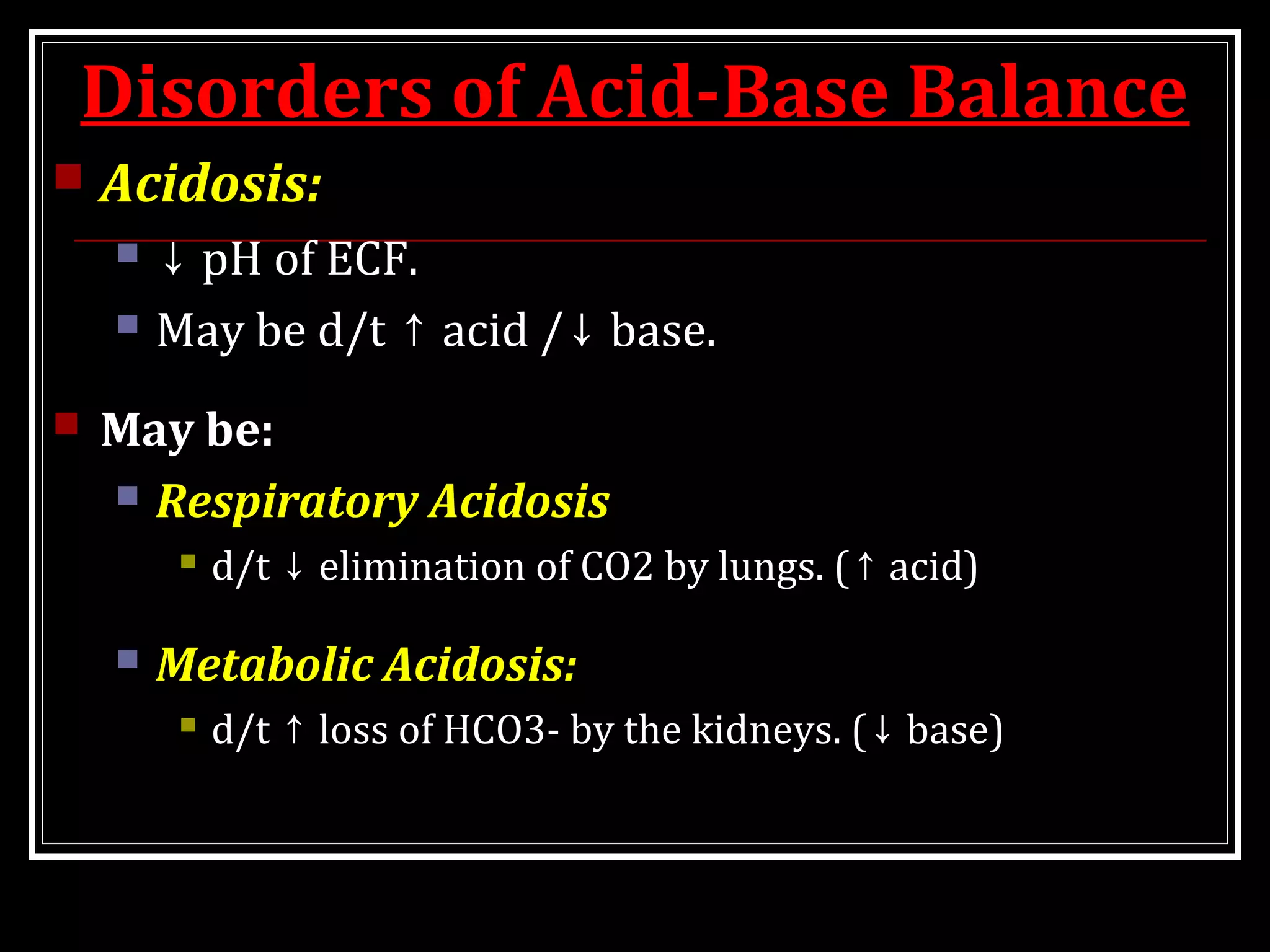ACID BASE BALANCE | PPT | Chemistry | Science