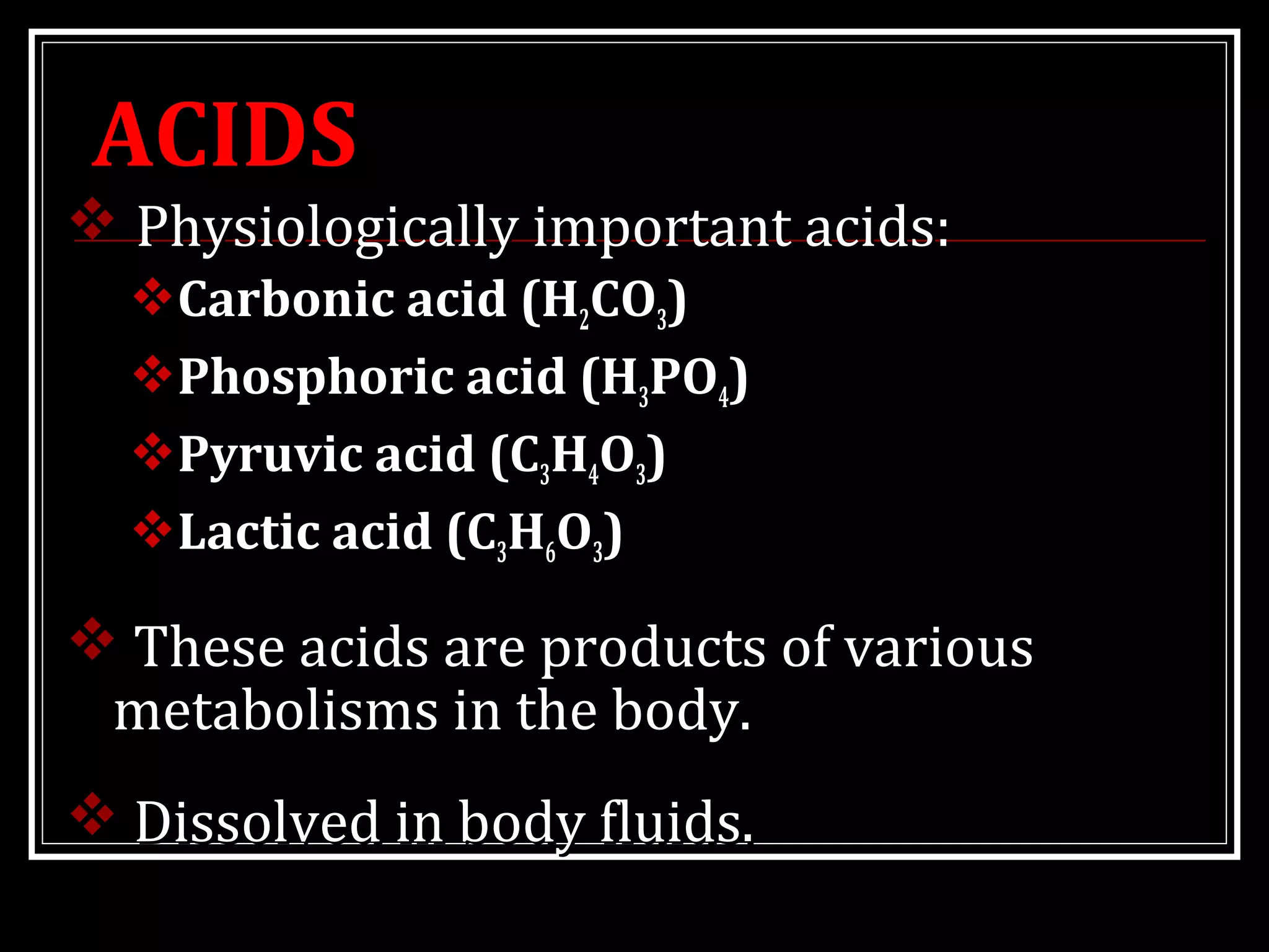ACID BASE BALANCE | PPT | Chemistry | Science