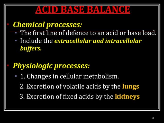 ACID BASE BALANCE | PPT | Chemistry | Science