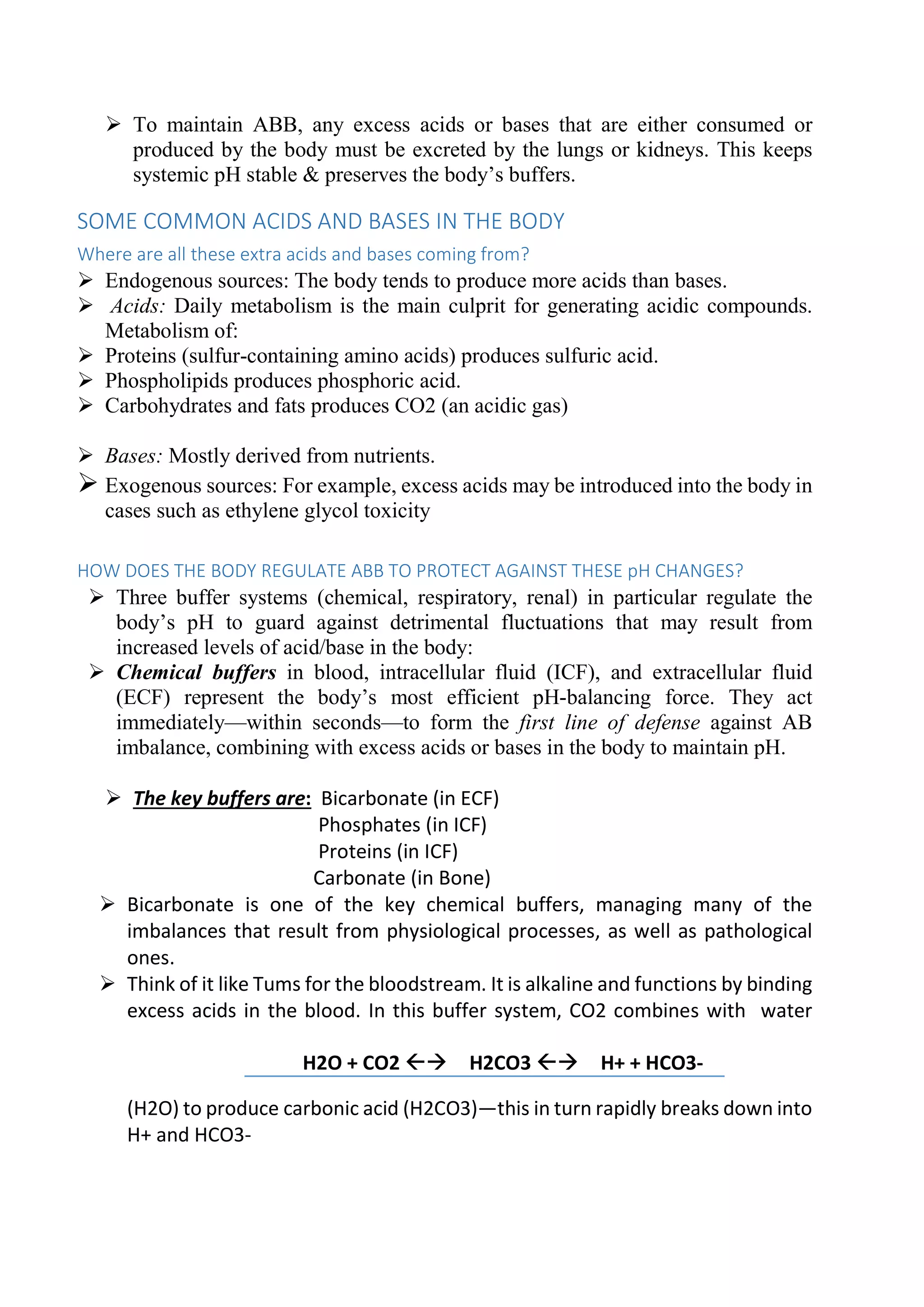 Acid base balance | PDF