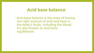 acid base balance by buffers systems ppt | PPTX