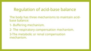 acid base balance by buffers systems ppt | PPTX