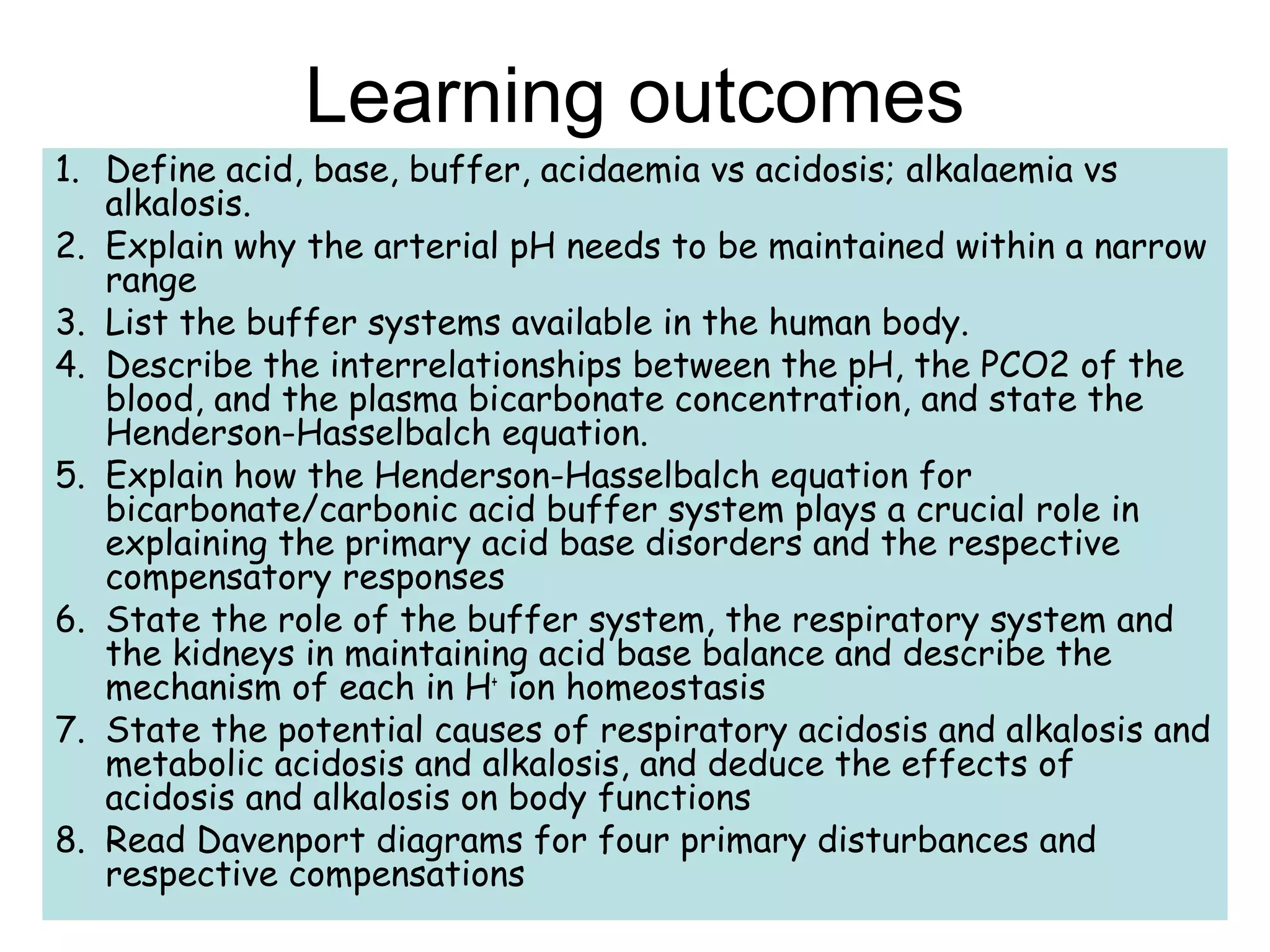 Acid Base Balance and Primary Disturbances - basic concepts | PPSX