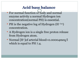 Acid base balance 2 | PPT | Free Download