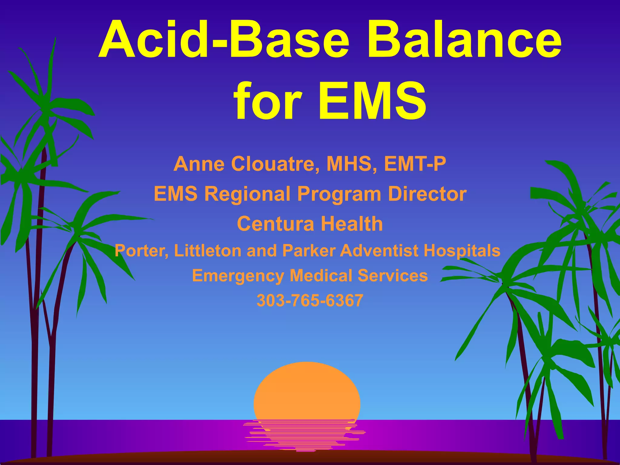 Acid Base Balance for EMS | PPT