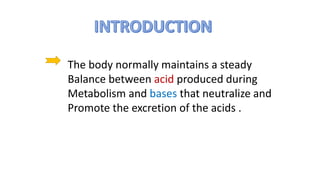 Acid base balance in body | PPTX