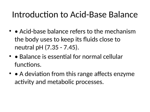 Acid Base Balance Presentation by miss madhavi sen | PPT