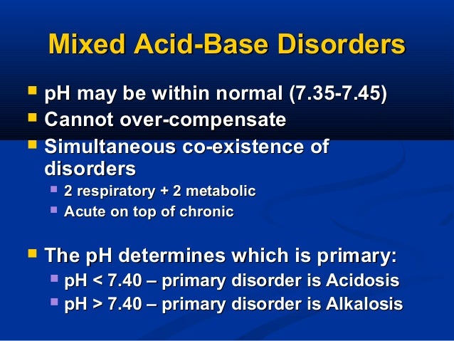 Acid base disorders