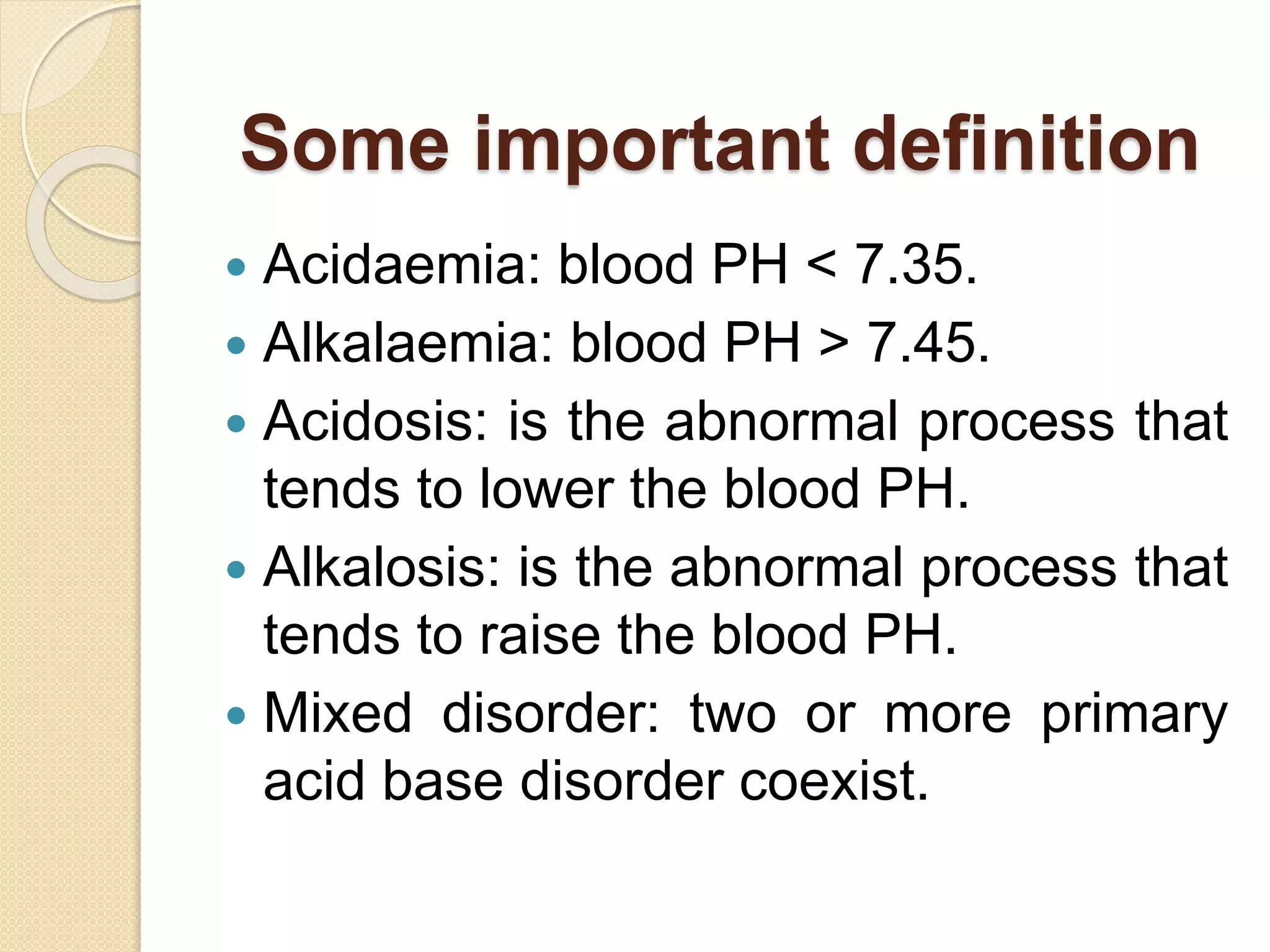 Acid base disorders | PPTX