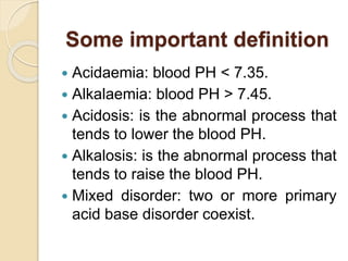 Acid base disorders | PPTX | Lung and Respiratory Health | Diseases and ...