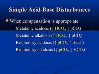 Acid base disturbances | PPT