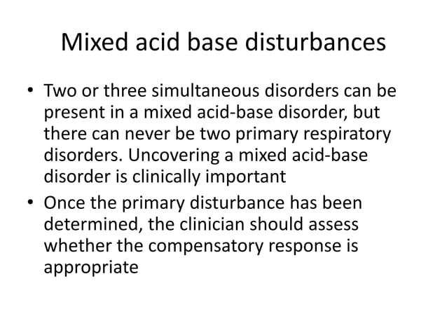 Acid base disturbances | PPTX | Lung and Respiratory Health | Diseases ...