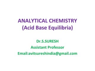 Acid base equilibria | PPT | Chemistry | Science