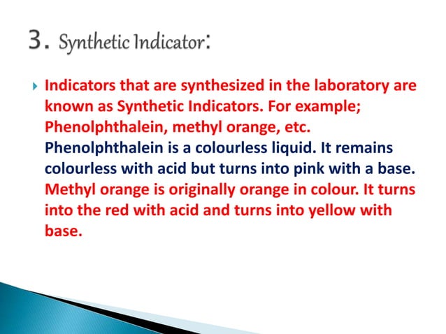 Acid base indicators chemistry | PPTX