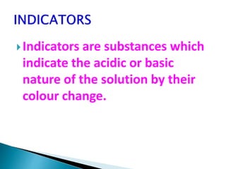 Acid base indicators chemistry | PPTX