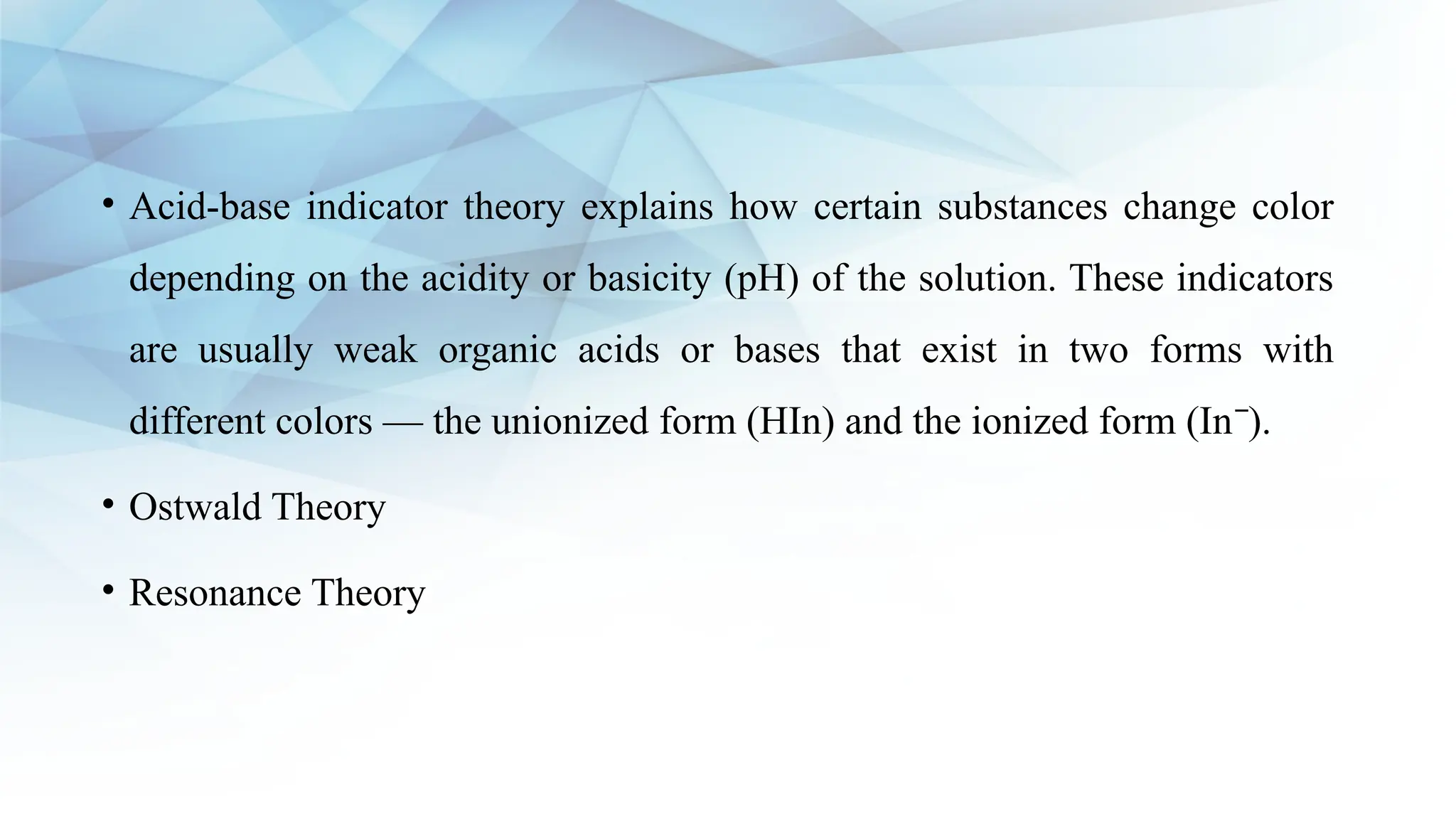 Acid Base Indicator Theory Ostwald Theory .pptx