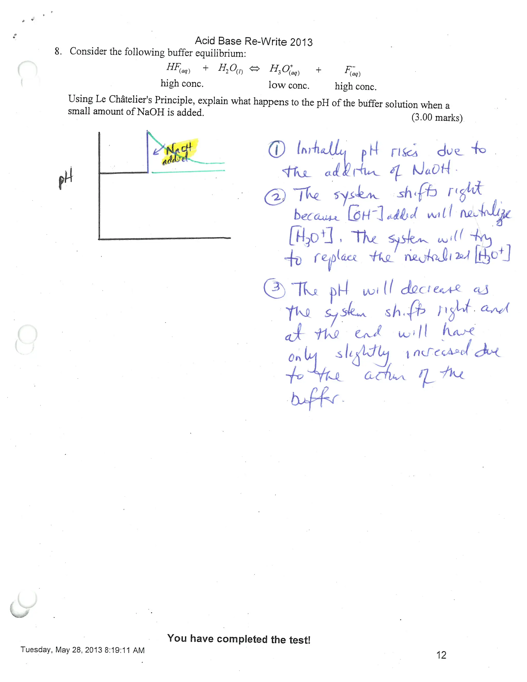 Acid Base Practice Test 4- KEY.pdfkkjkjk | PDF