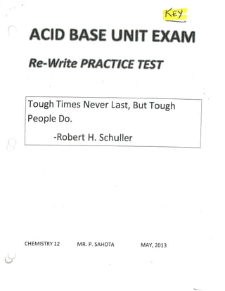 Acid Base Practice Test 4- KEY.pdfkkjkjk | PDF