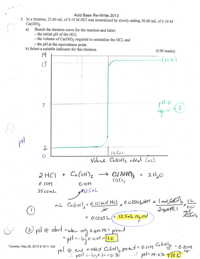 Acid Base Practice Test 4- KEY.pdfkkjkjk | PDF