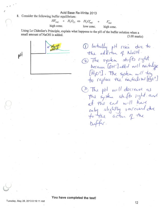 Acid Base Practice Test 4- KEY.pdfkkjkjk | PDF