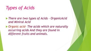 Acid , bases and salt | PPTX