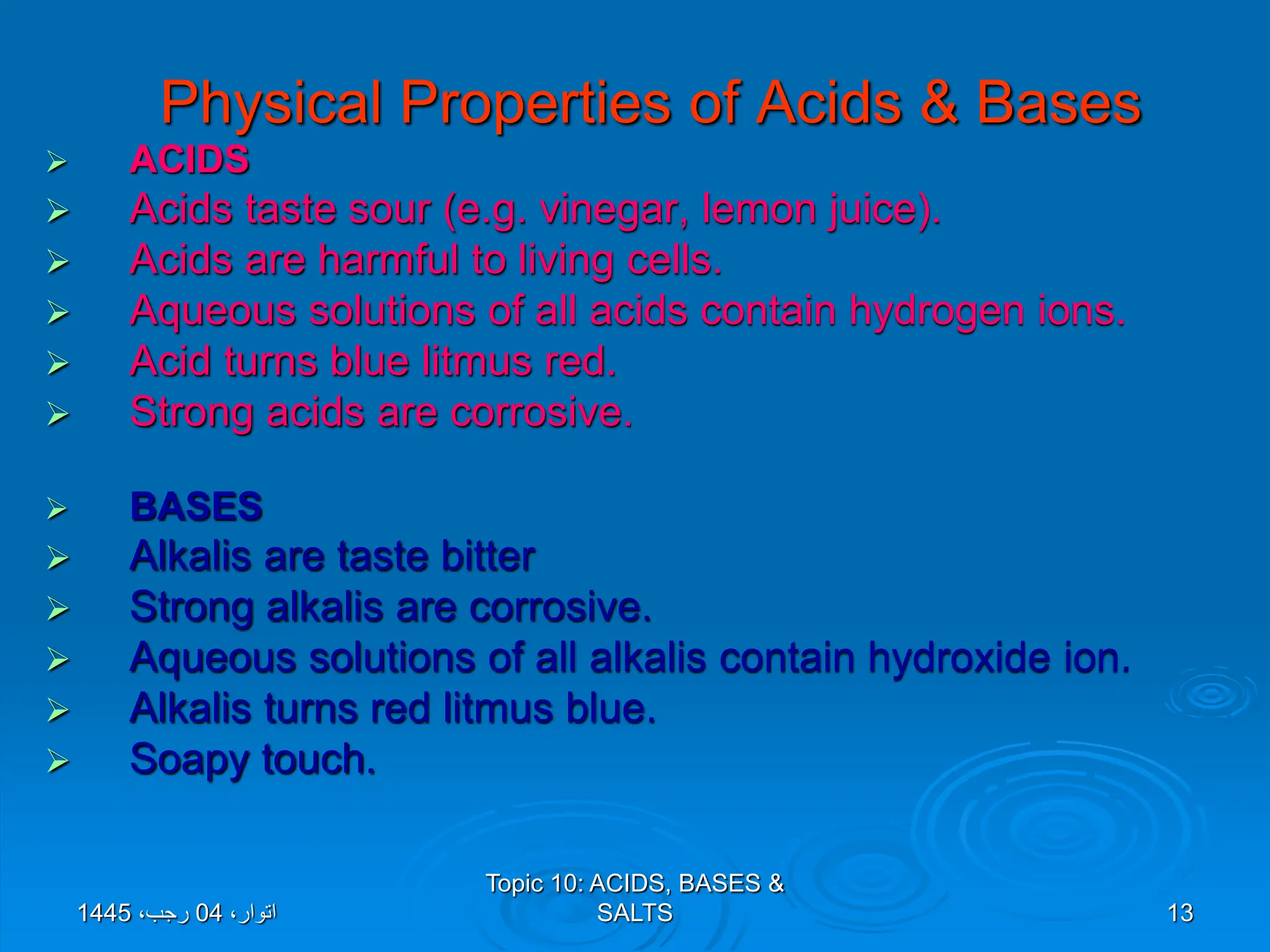 ACID BASES AND SALTS used for Igcse class | PPT