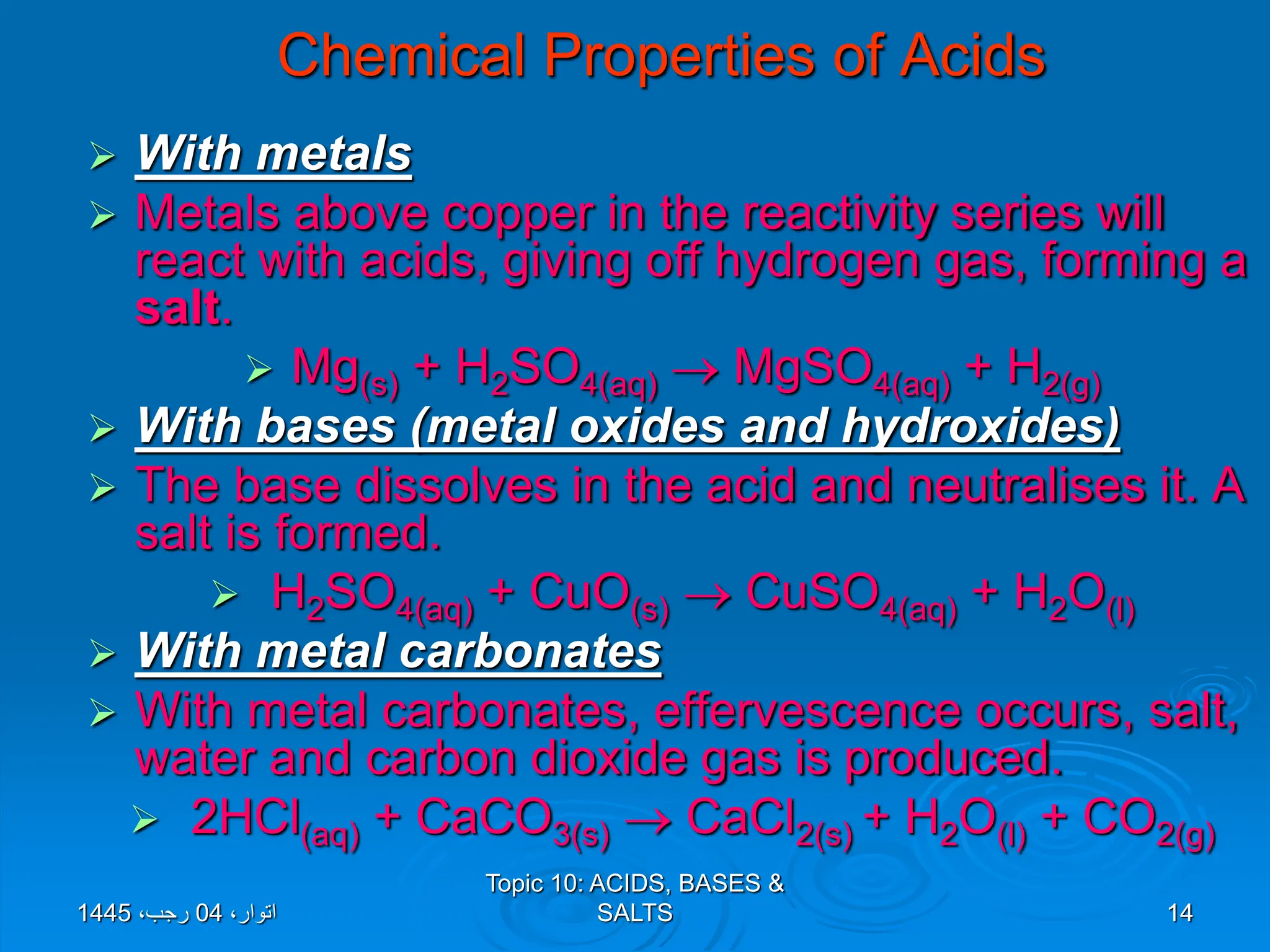 ACID BASES AND SALTS used for Igcse class | PPT