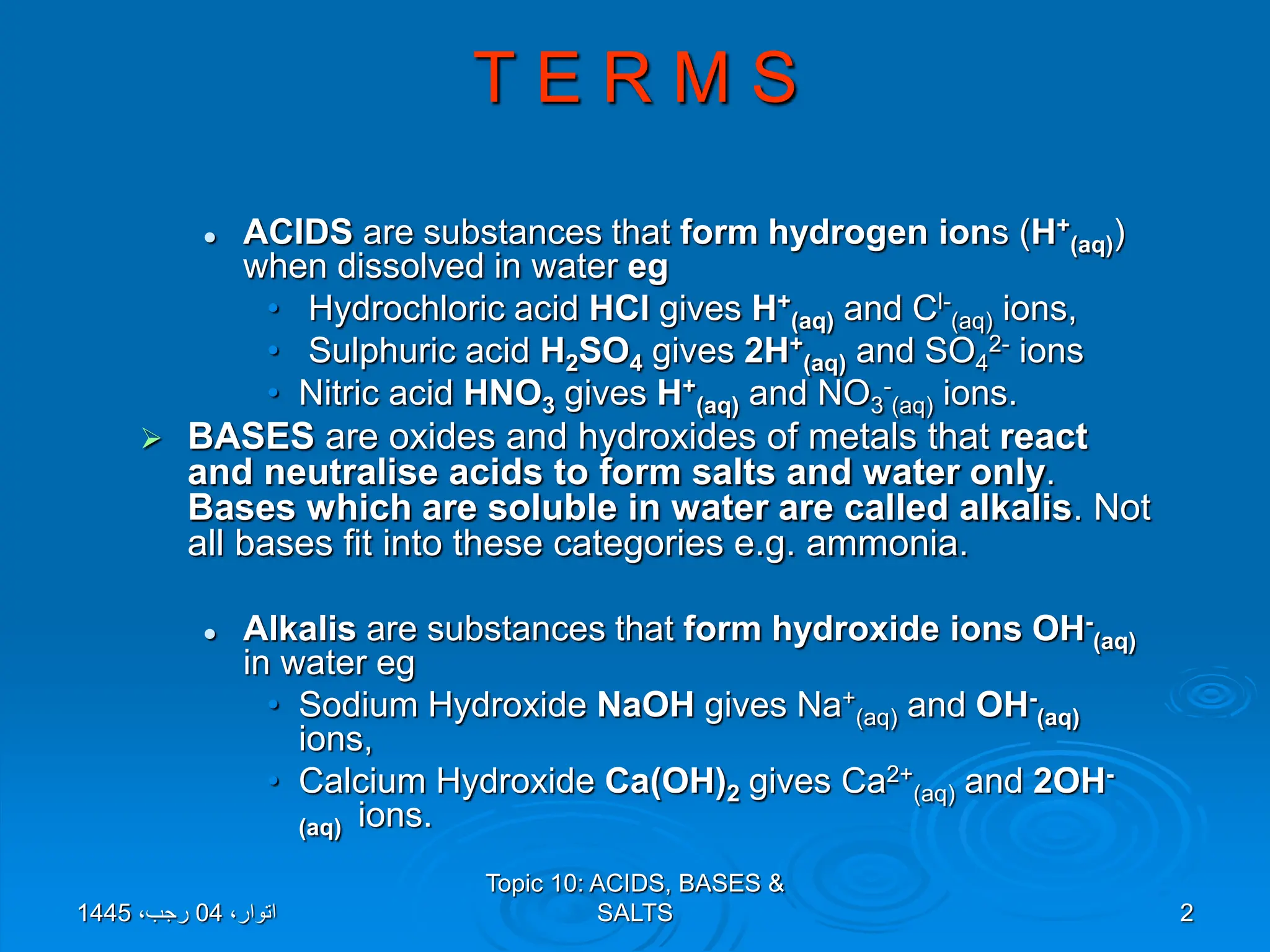 ACID BASES AND SALTS used for Igcse class | PPT