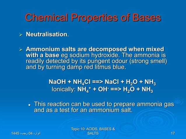 ACID BASES AND SALTS used for Igcse class | PPT