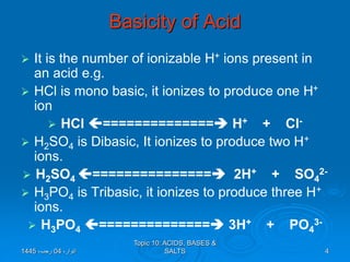 ACID BASES AND SALTS used for Igcse class | PPT