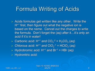 ACID BASES AND SALTS used for Igcse class | PPT