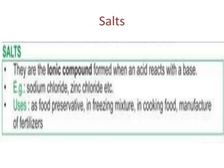 Acid, bases,salt class 7 ppt | PPTX