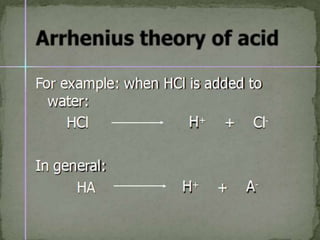acid base theory for Bpharm 1st year students | PPTX