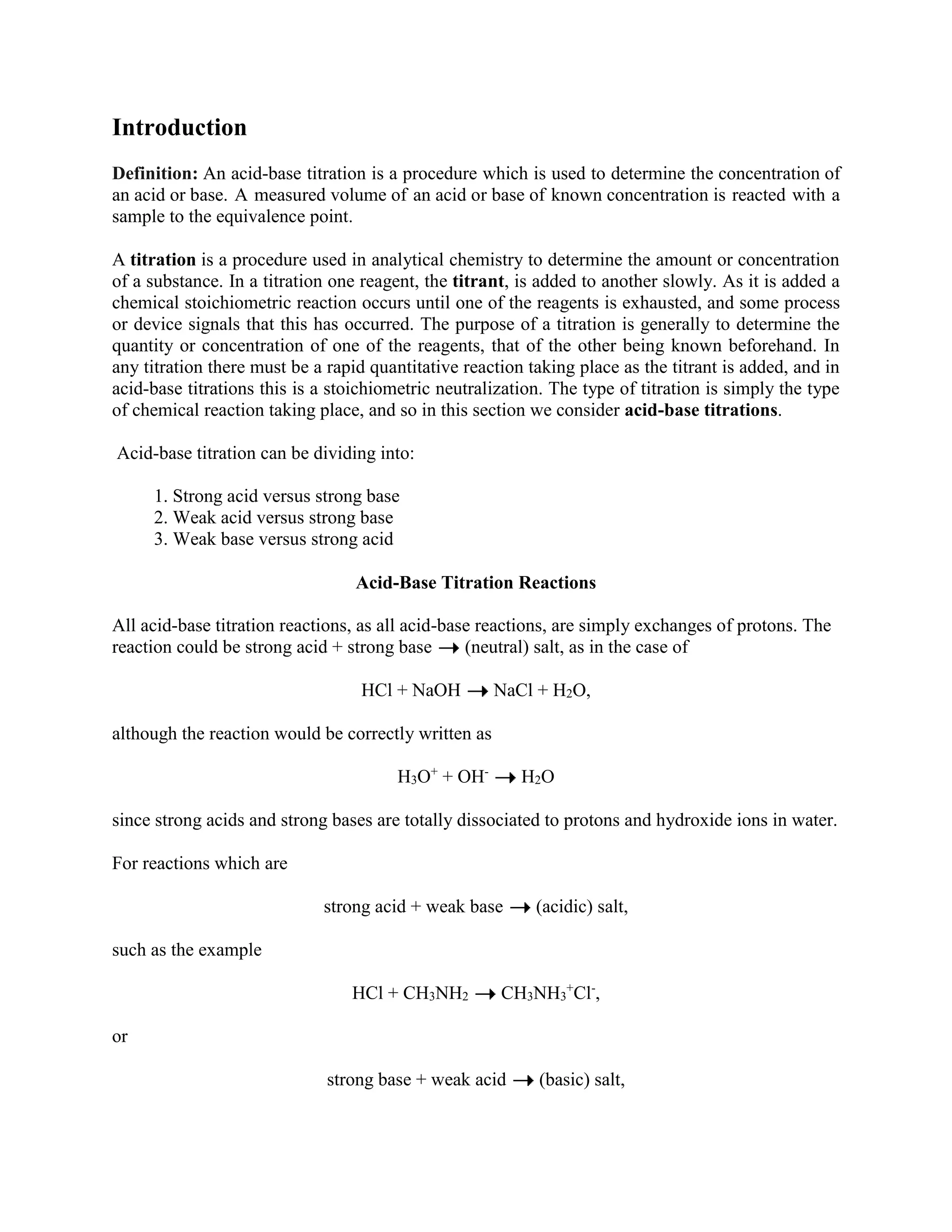 Acid base titration | PDF