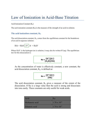 Acid base titration | PDF