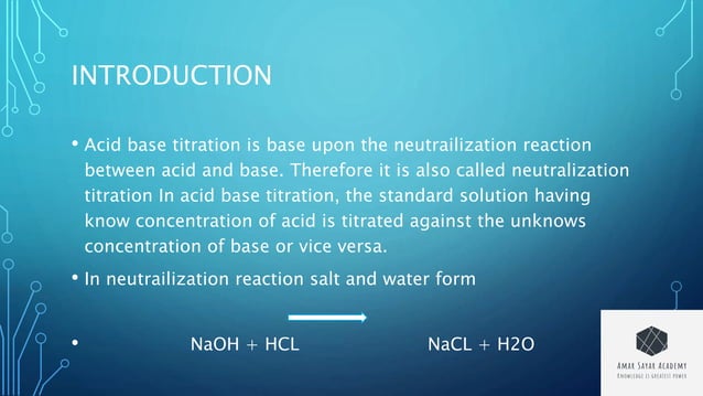 Acid base titration | PPT