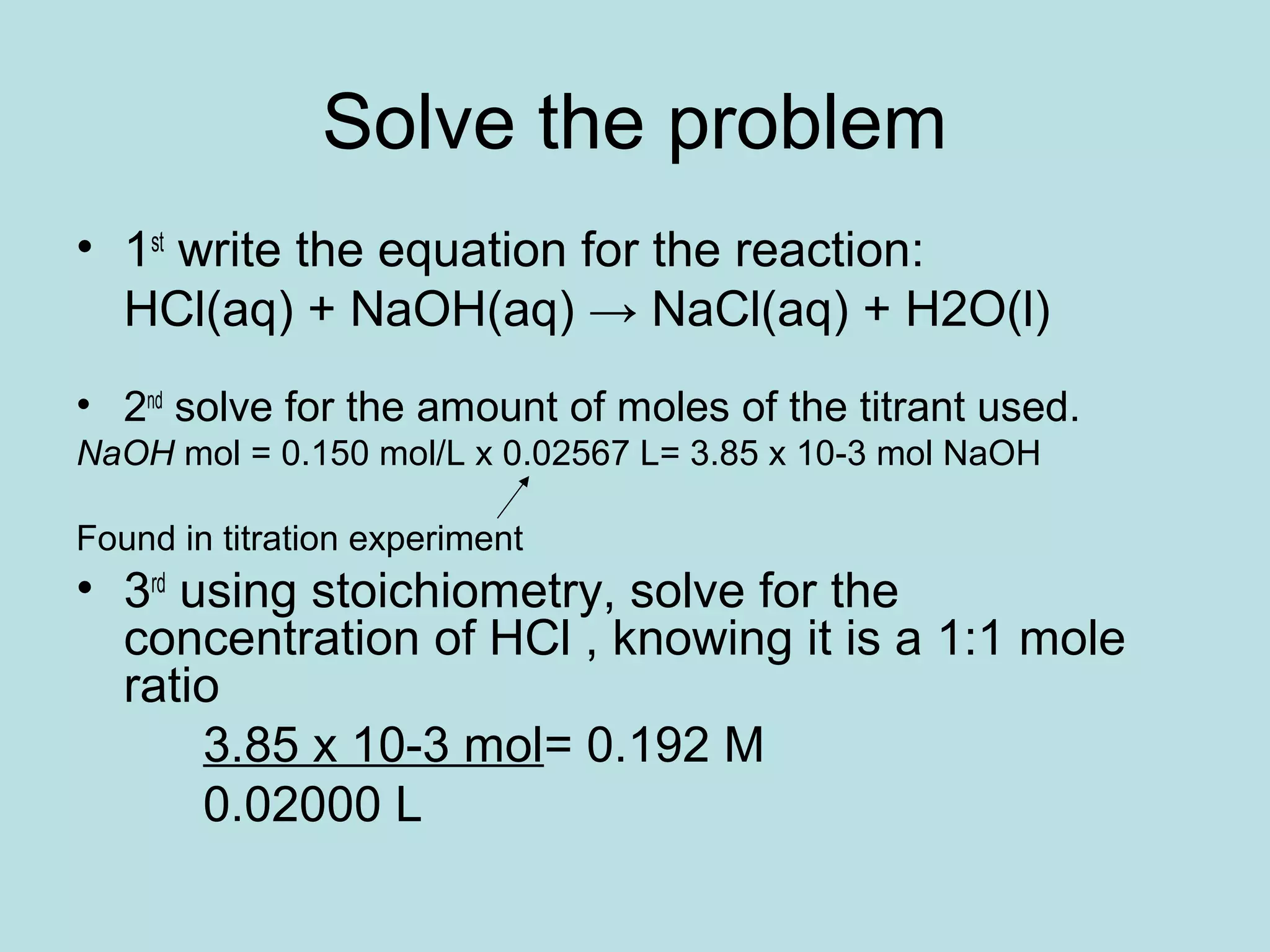 Acid-Base Titration & Calculations | PPT