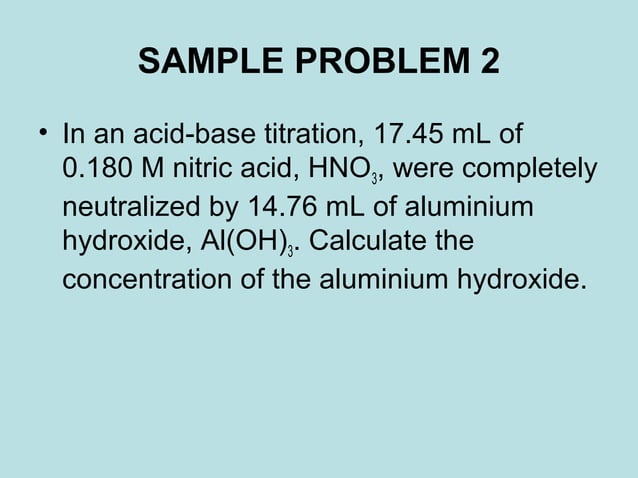 Acid-Base Titration & Calculations | PPT | Chemistry | Science