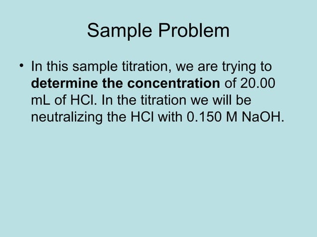 Acid-Base Titration & Calculations | PPT | Chemistry | Science