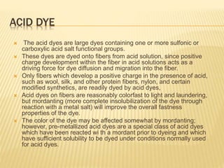 Acid dye presentation | PPTX