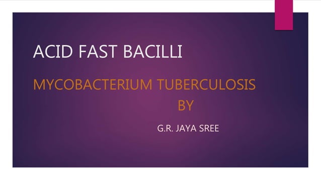 ACID FAST BACILLI | PPTX | Lung and Respiratory Health | Diseases and ...