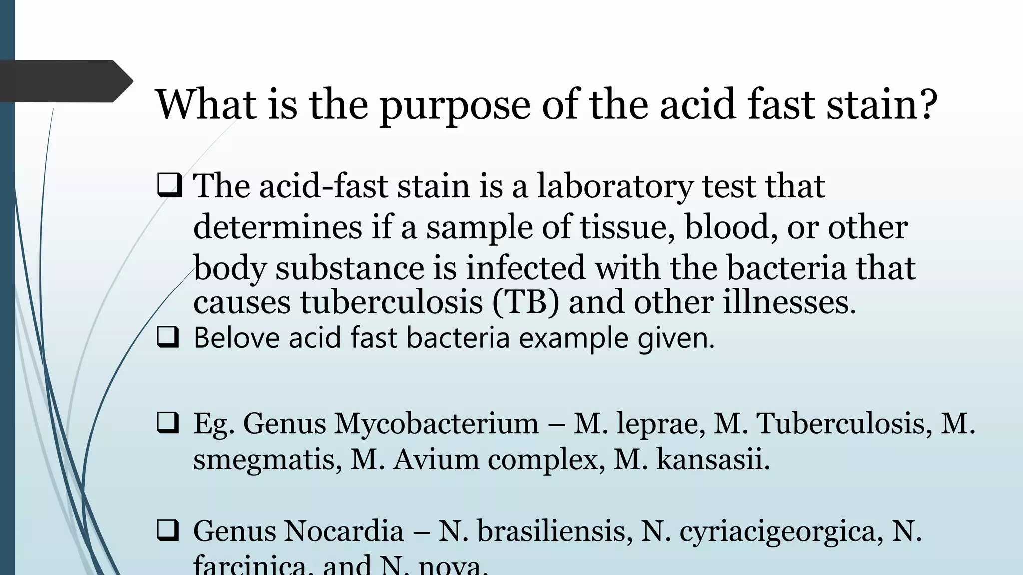 Acid fast bacteria and acid fast staining | PPTX