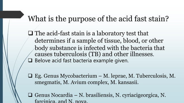Acid fast bacteria and acid fast staining | PPTX