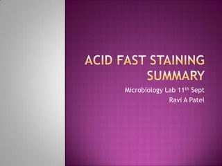 Acid Fast Staining | PPTX