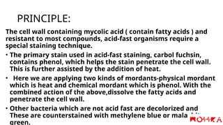 Acid fast staining / ppt. From - Mohra Medical Class | PPTX