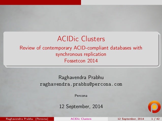 Acidic Clusters Review Of Contemporary Acid Compliant Databases Wit