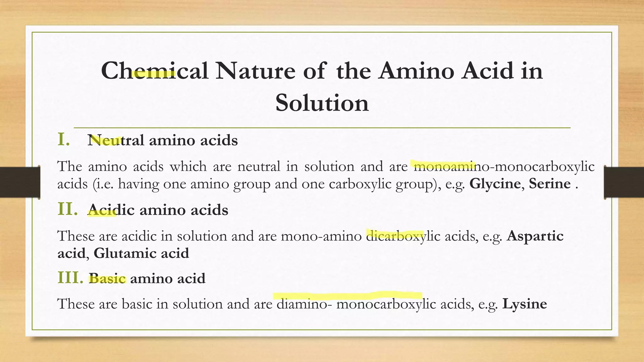 Acidic properties of amino acid By Abdul Qadeer | PPTX