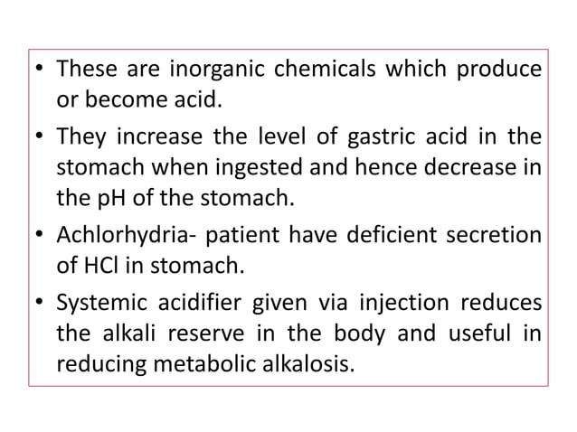 Acidifiers | PPTX | Chemistry | Science