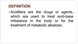 Acidifiers | PPTX | Chemistry | Science
