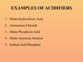 Acidifiers - First Year Pharm D Pharmaceutical Inorganic Chemistry | PPTX